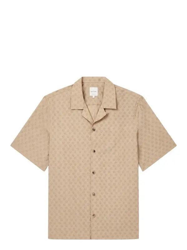 Paul Smith Embroidered Cotton-blend Shirt - Neutrals
