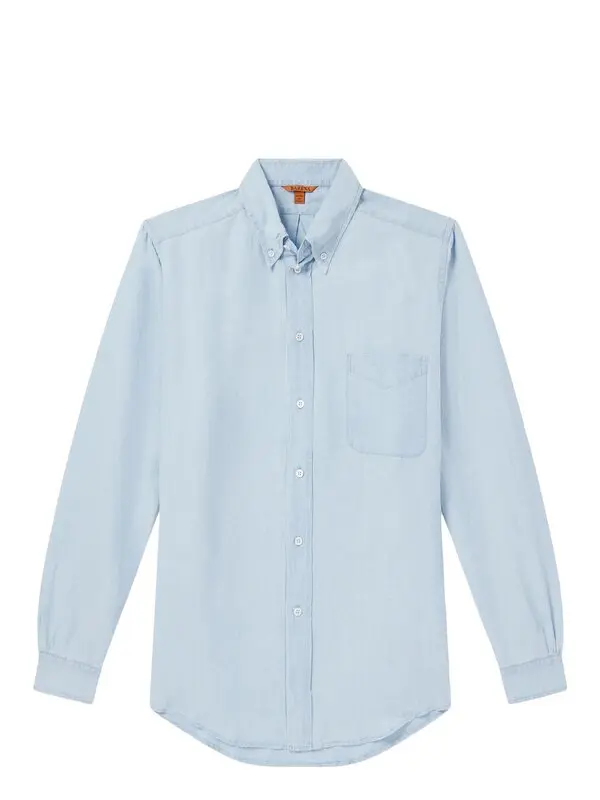 Barena Venezia Button-down Collar Linen And Cotton-blend Chambray Shirt - Blue