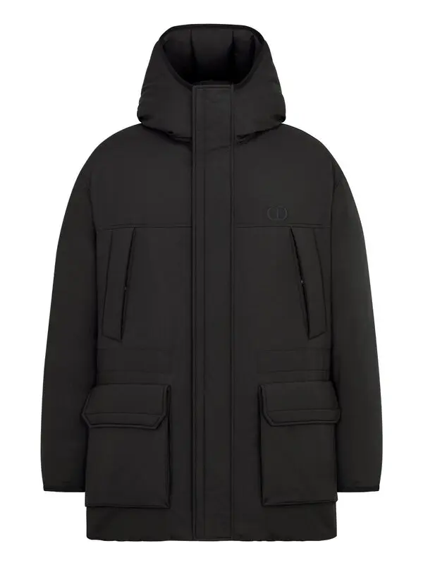 Dior Cd Icon Hooded Down Jacket - Black Technical Fabric