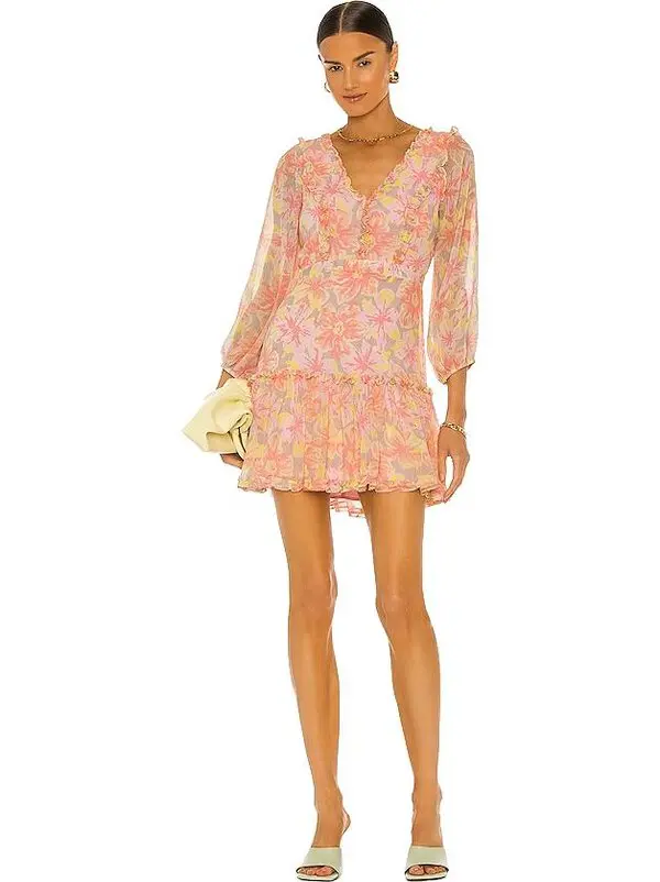 Likely Mia Mini Dress - Peach Multi