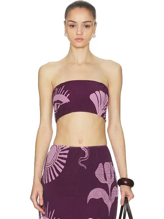 CALA DE LA CRUZ Odessa Bandeau Top - Isis Plum
