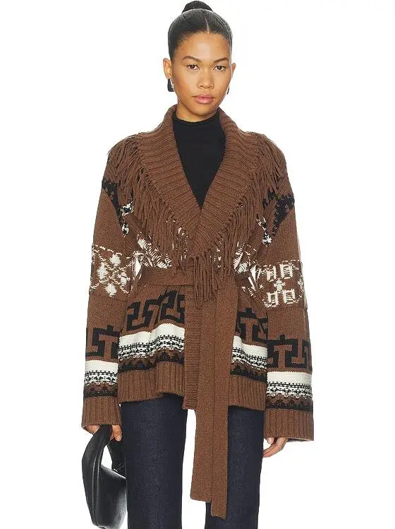 Simkhai Elwood Wrap Cardigan - Dark Chai Multi