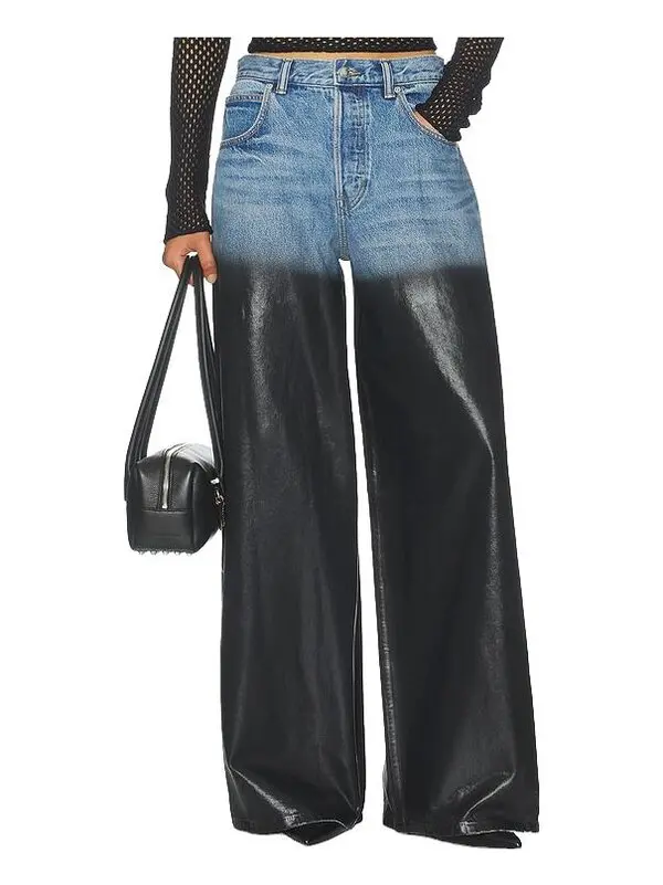 Alexander Wang Surge Wide Leg Jeans - Vintage Marbled Blue
