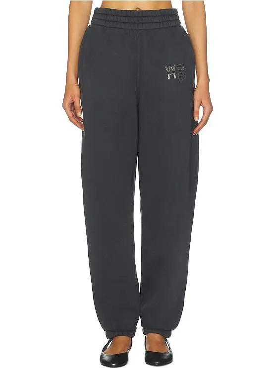 Alexander Wang Hotfix Logo Sweatpant - Washed Black
