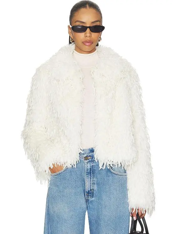 UNREAL FUR Swan Lake Faux Fur Jacket - Coconut