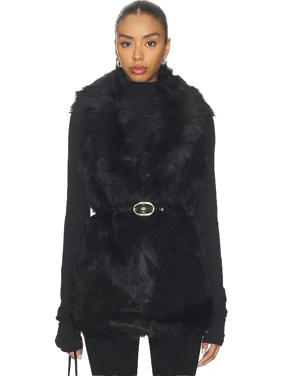 UNREAL FUR Premium Rose Vest - Black