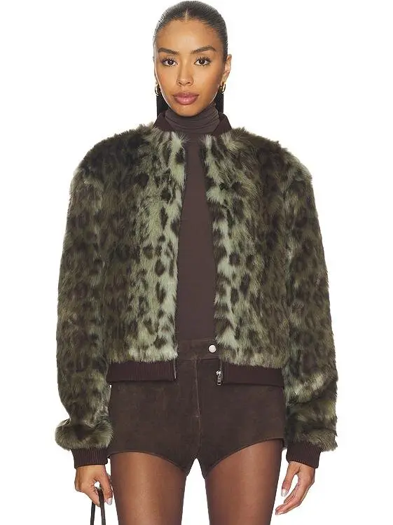 UNREAL FUR Foliage Jacket - Green Leopard