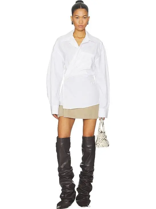 Alexander Wang Pre-styled Mini Wrap Dress - White