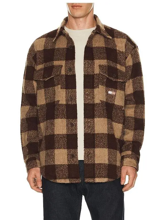 Tommy Hilfiger Check Overshirt In Brown - Rich Brown & Buffalo Check