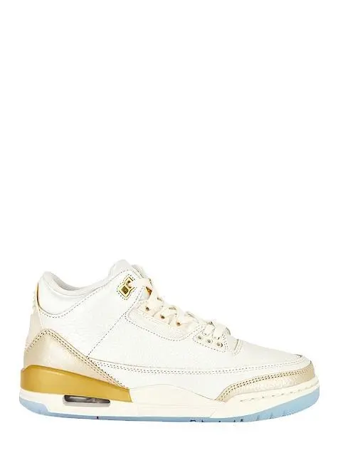 JORDAN 3 Retro Sneaker - Sail  Team Gold  Pale Ivory & Metallic G