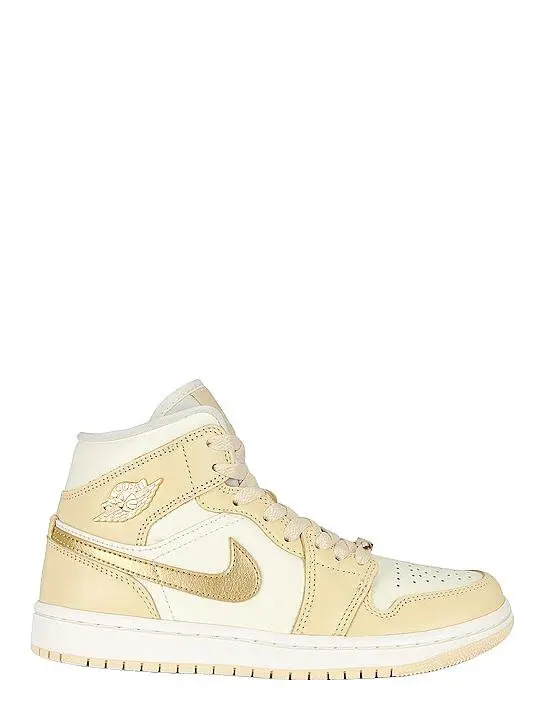 JORDAN Air 1 Mid Se Sneaker - Pale Vanilla  Metallic Gold  & Coconut M