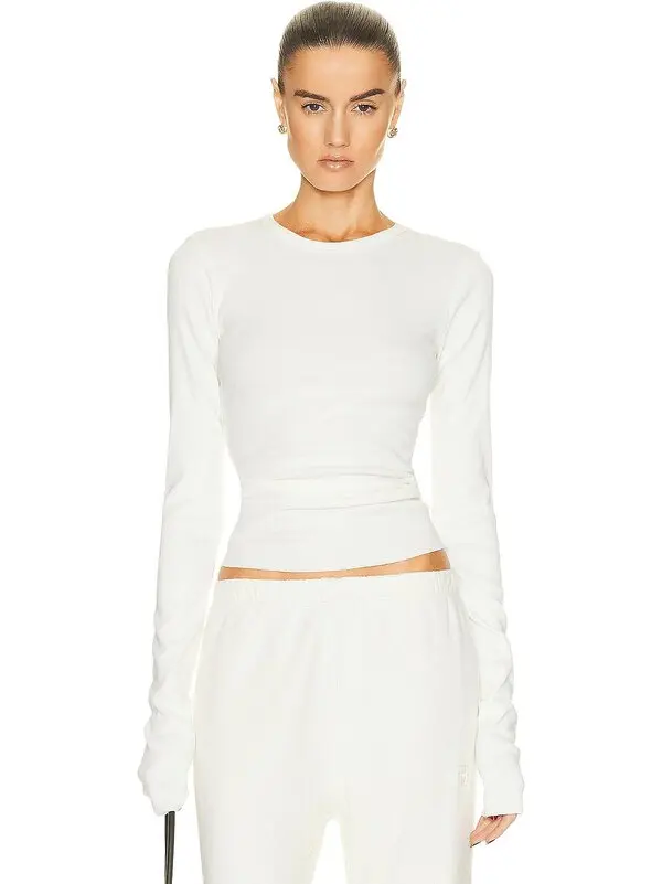 Eterne Long Sleeve Fitted Top - Cream