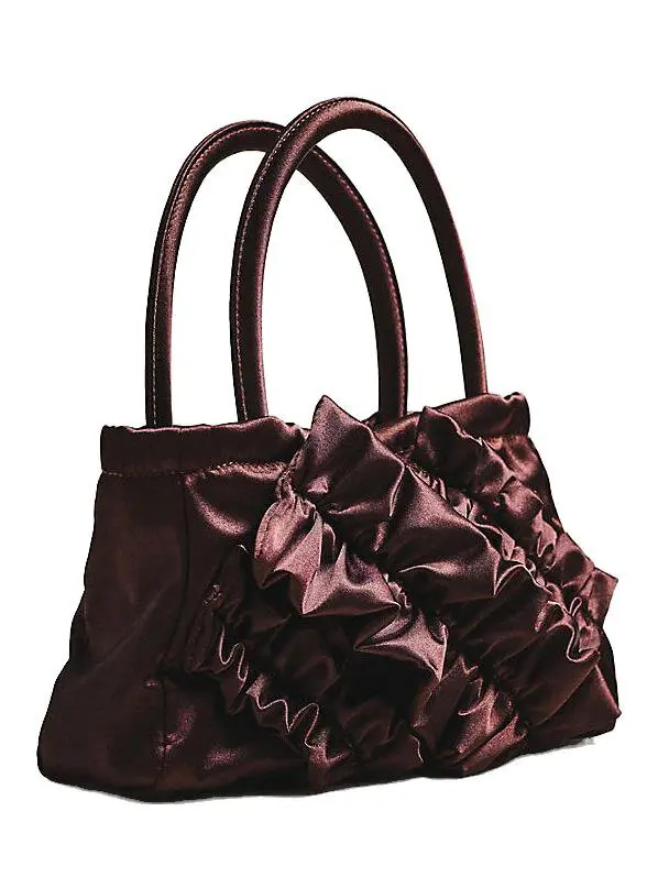 DAMSON MADDER Frilly Alani Satin Bag - Coffee