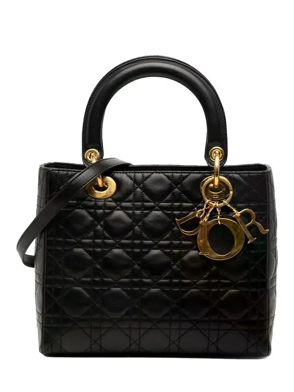 Dior 1997 Medium Cannage Lady Satchel - Black