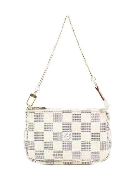 LOUIS VUITTON 2013 Damier Azur Mini Pochette Accessoires Handbag - White