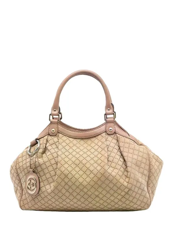 Gucci Medium Diamante Canvas Sukey Tote Bag - Brown