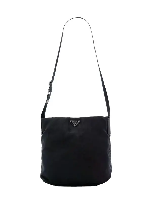 Prada 2000-2013 Tessuto Open Top Crossbody Bag - Black