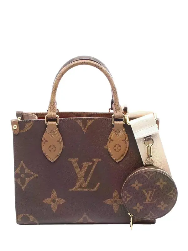 LOUIS VUITTON Monogram Reverse Giant Onthego Pm Satchel - Brown