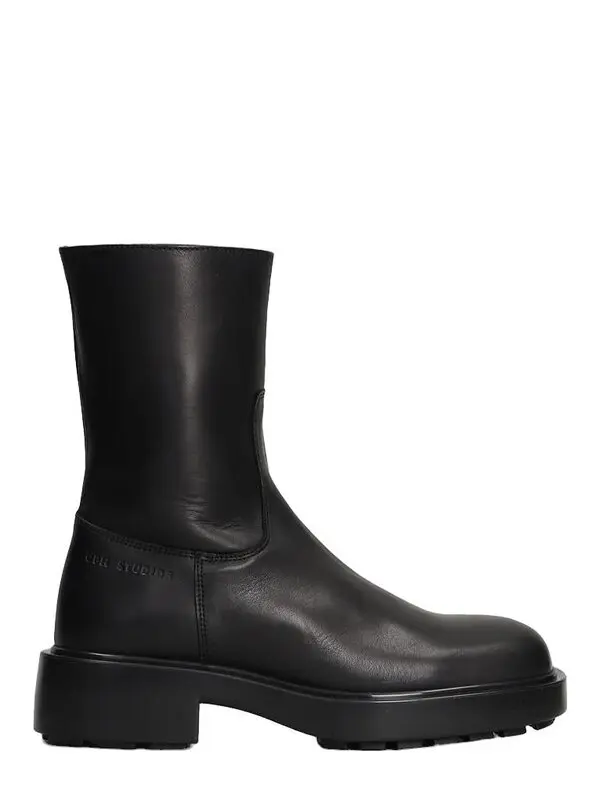 SUMMERY COPENHAGEN Cph443 Leather Ankle Boots - Black