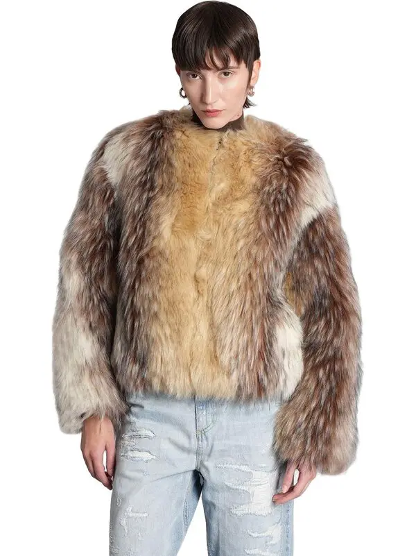 HALFBOY Fur & Shearling Jacket - Beige