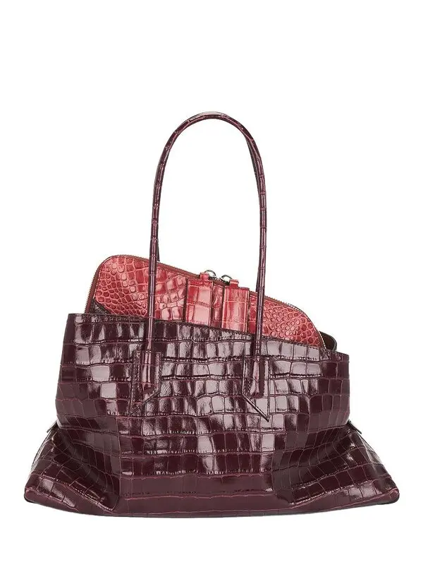 Attico La Passeggiata Medium Top Handle Bag - Faded Bordeaux