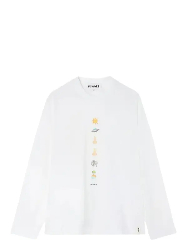 Sunnei Graphic Print Long-sleeve T-shirt - White