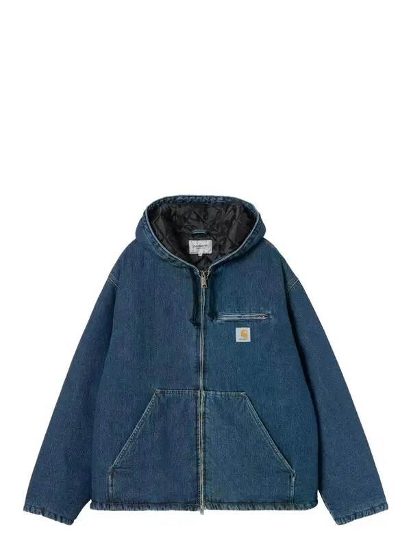 Carhartt Work In Progress Cleveland Hooded Denim Jacket - Blue