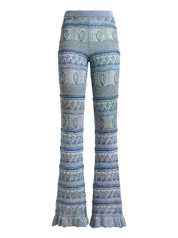 Etro Crocheted Flared Trousers - Blue