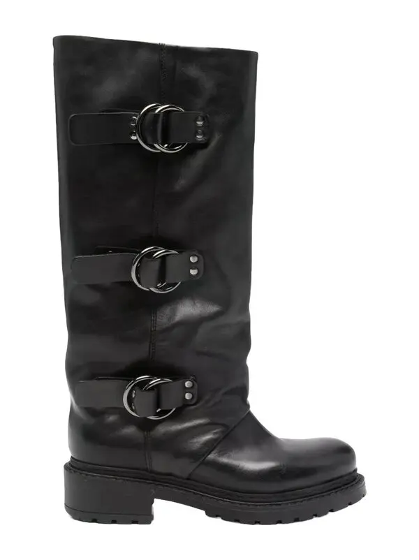 METISSE Buckle-detail Boots - Black