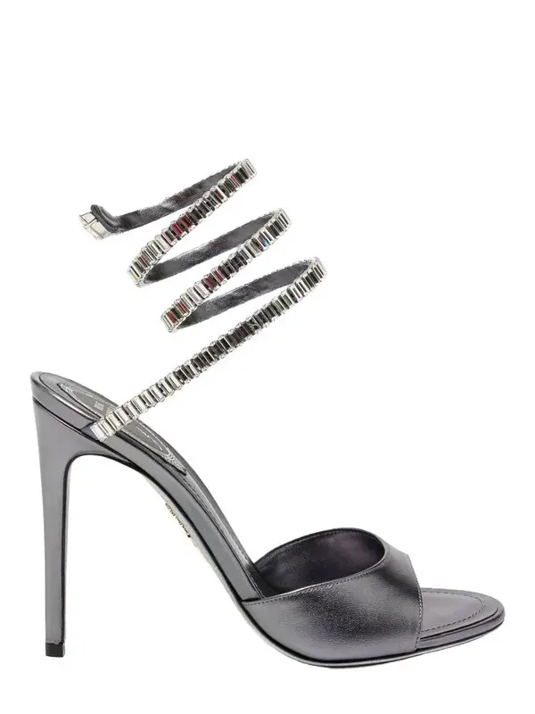 Rene Caovilla 105mm Crystal-embellished Heeled Sandals - Grey