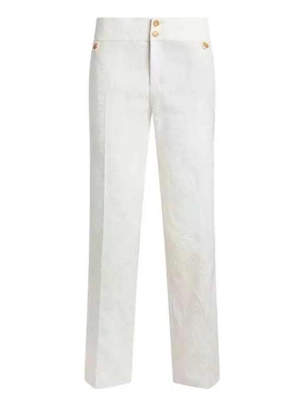 Etro Jacquard Flared Trousers - White