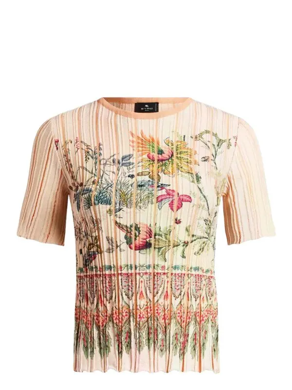 Etro Floral Pleated Top - Neutrals