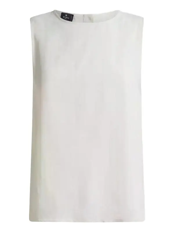 Etro Sleeveless Jacquard Top - White
