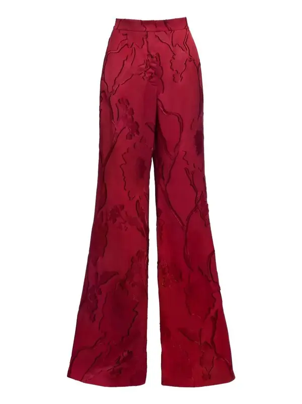 Elie Saab Jacquard Trousers With Pockets - Red