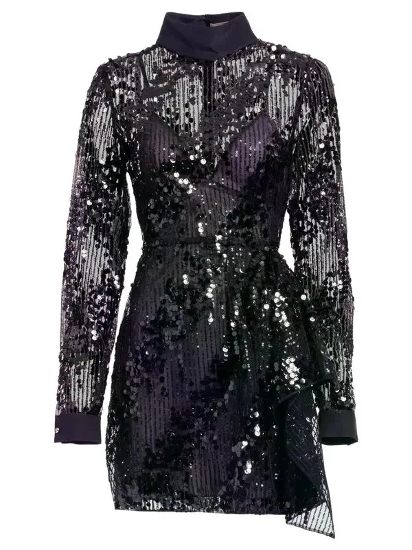 Elie Saab Mini Long-sleeve Dress - Black