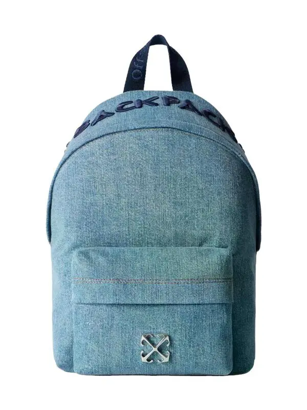 Off-White Jitney Quote Denim Backpack - Blue