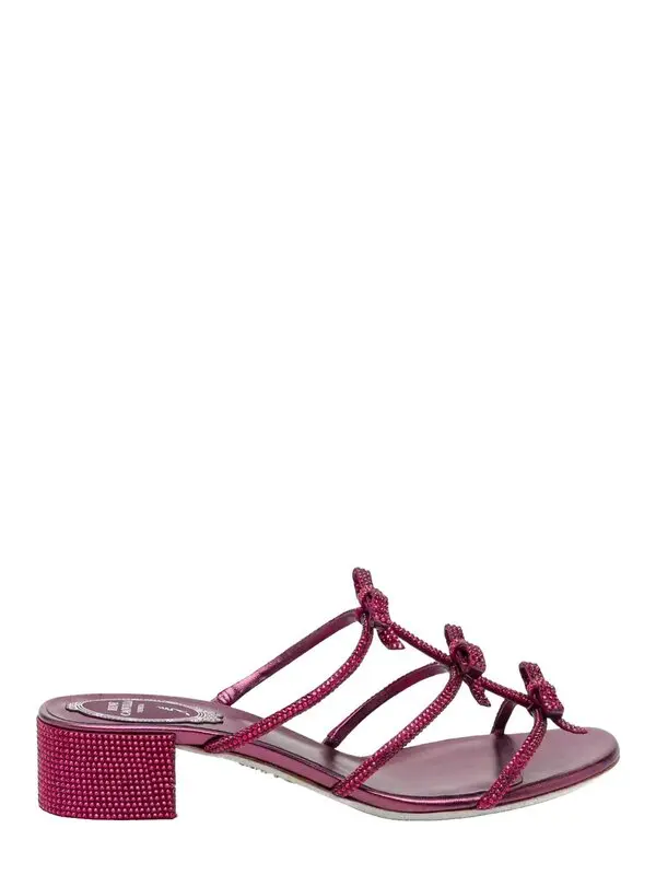Rene Caovilla 40mm Crystal-embellished Heeled Sandals - Purple