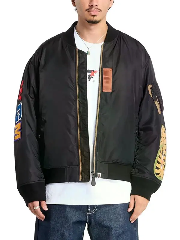 A BATHING APE Shark Ma-1 Bomber Jacket - Black