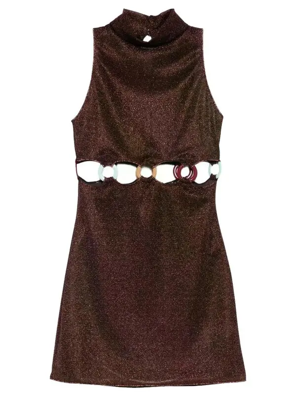 Oseree Cut-out High-neck Dress - Brown