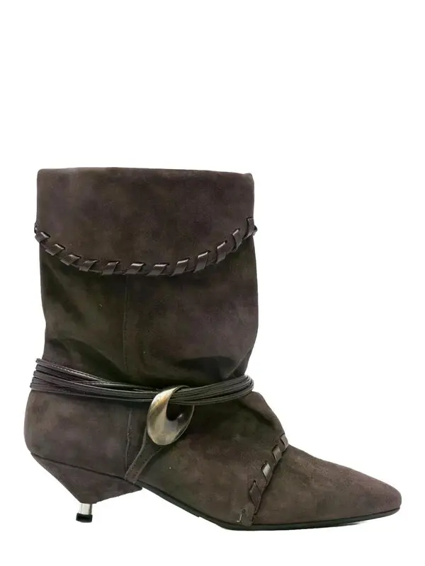 GISEL MOIRE Ariel Strap-detail Boots - Brown