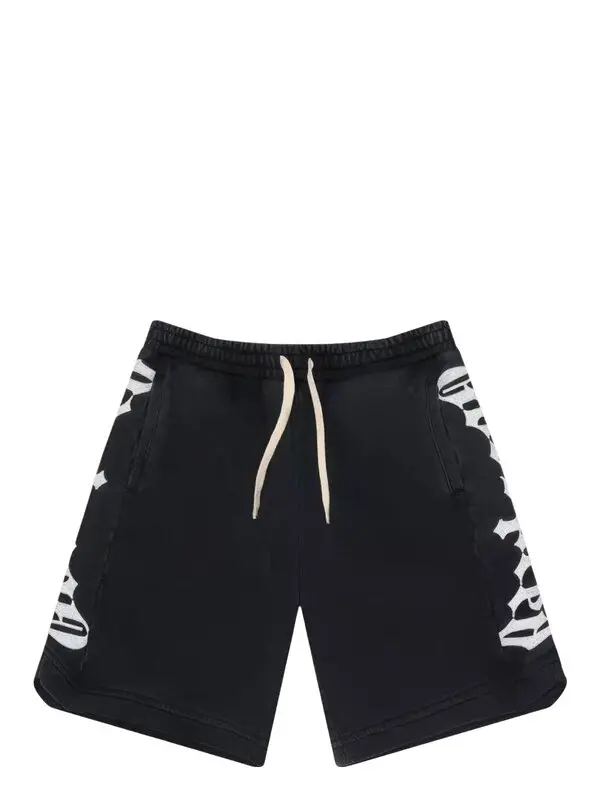 GODSPEED Courtside Pattern Track Shorts - Black