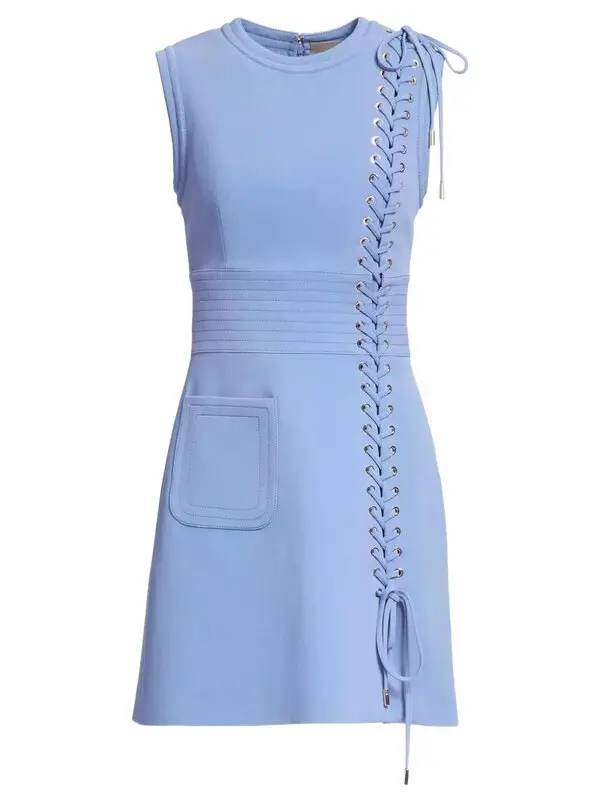Elie Saab Lace-up Mini Dress - Blue