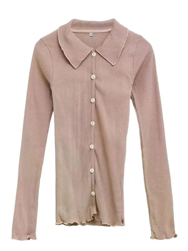 BASERANGE Iso Ribbed Button Shirt - Neutrals