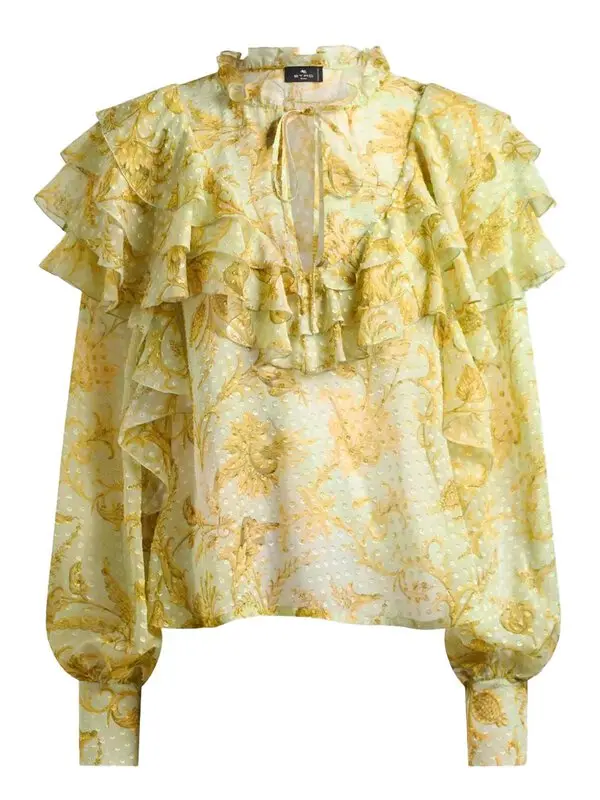 Etro Floral Print Top - Yellow