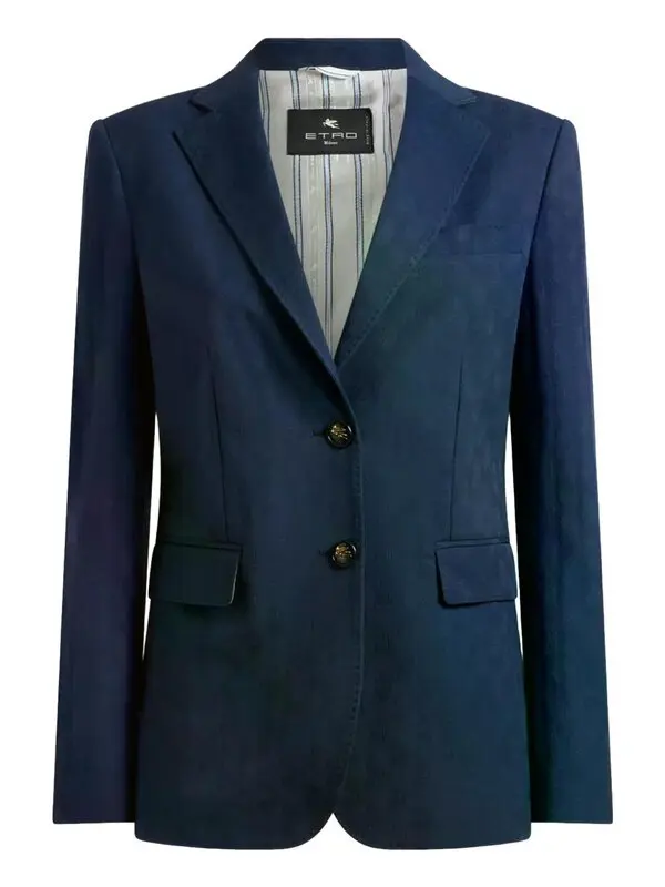 Etro Jacquard Single-breasted Blazer - Blue