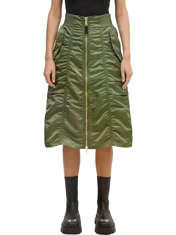 Alpha Industries Gathered Midi Skirt - Green