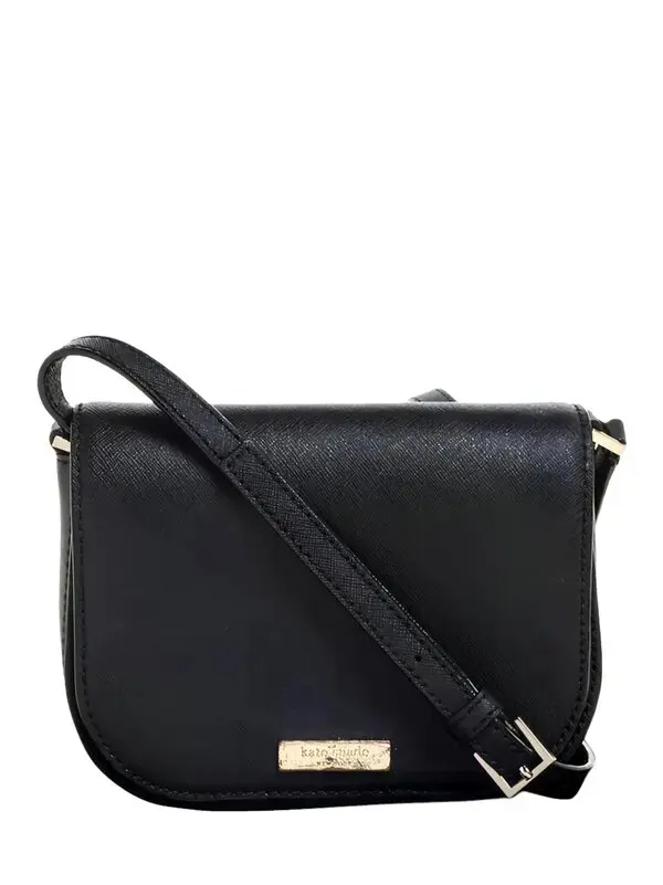 Kate Spade New York Flap-top Shoulder Bag With Logo Plaque - Black