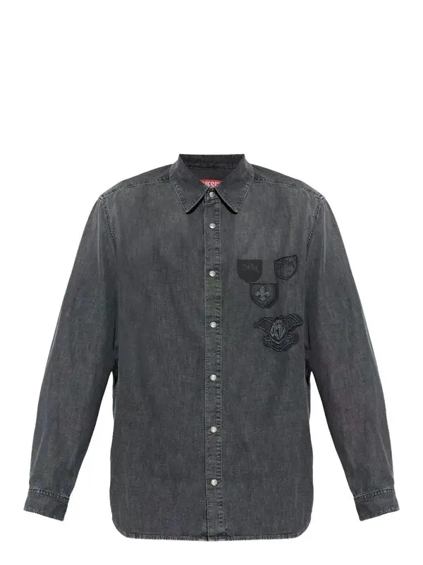 DIESEL® D-simply-s15 Embroidered Shirt - Grey