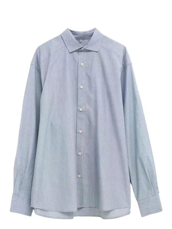 BASERANGE Claude Striped Button Shirt - Blue