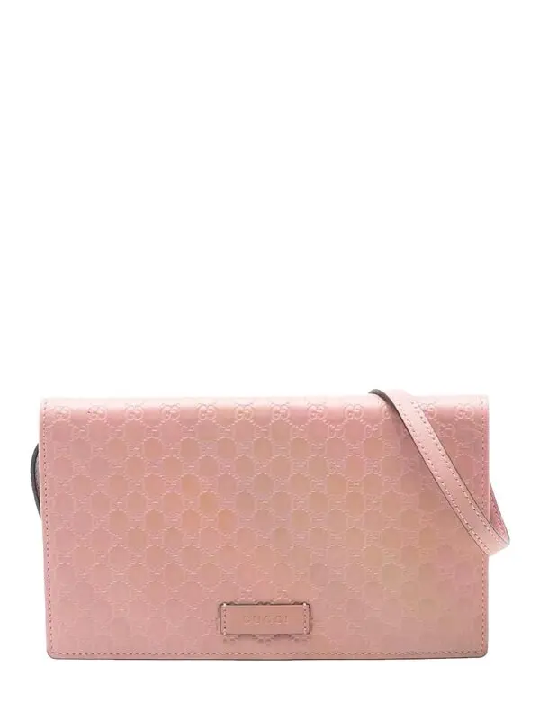 Gucci Microssima Wallet On Strap Crossbody Bag - Pink